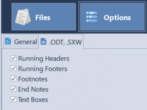Accurate word and character count in ODT documents