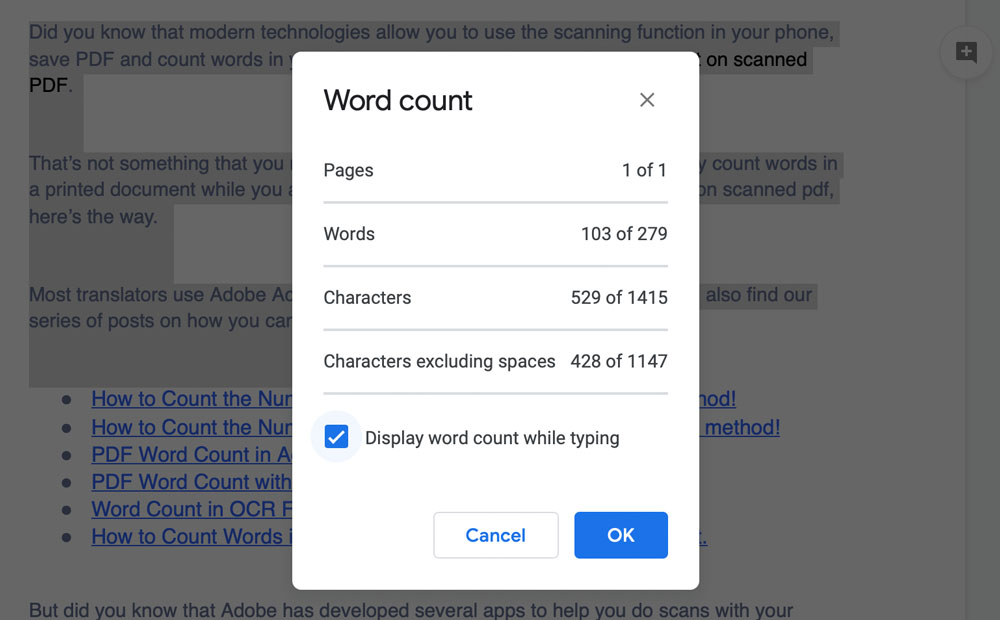 How To Check The Word Count In Google Docs Read In Word Count Blog